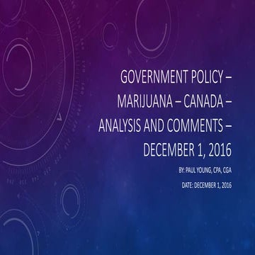 Government policies for Marijuana (Pot) - Canada - Analysis and ...