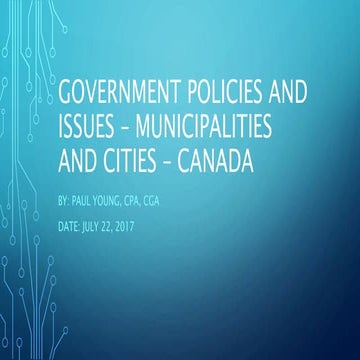 Government policies and issues - Municipalities and Cities - Canada ...