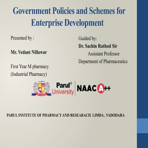 Government Policies and Schemes for Enterprise Development ..pptx