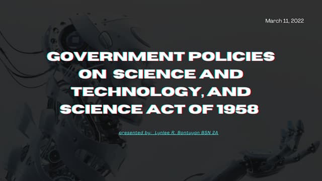 The Philippine government science and technology agenda | PPTX