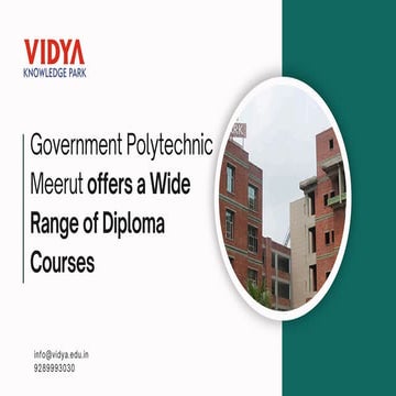 Best Government Polytechnic Meerut Courses and Fees for Technical ...