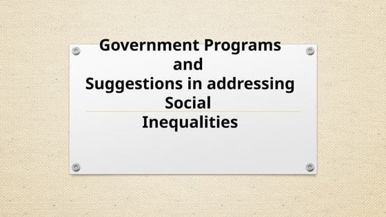 Government programs and Initiatives.pptx | Debated Sensitive Social ...