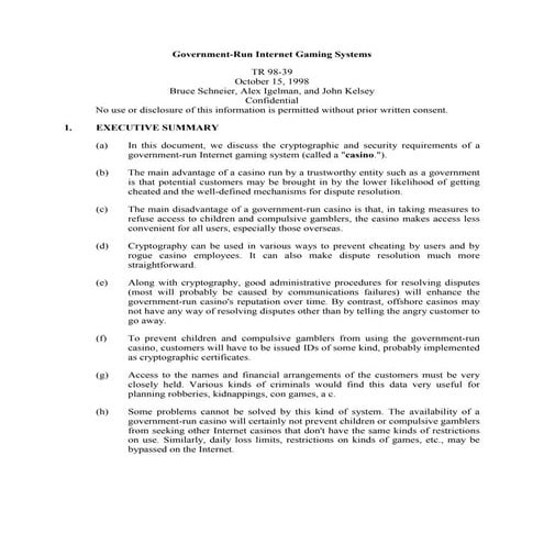 Government Run Internet Gaming Systems | PDF