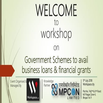 Government schemes to avail business loans and financial grants | PPT