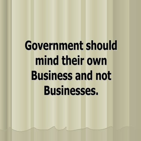 Government Should Mind Their Own Business And Not Businesses | PPT