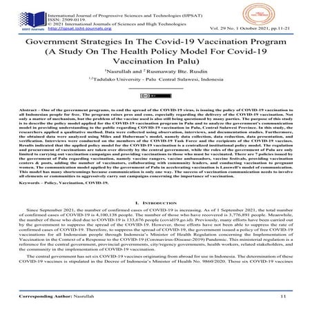 Government strategies in the covid 19 vaccination program | PDF