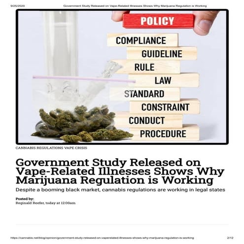 Government Study on Vaping Deaths Shows Why Cannabis Regulation is ...