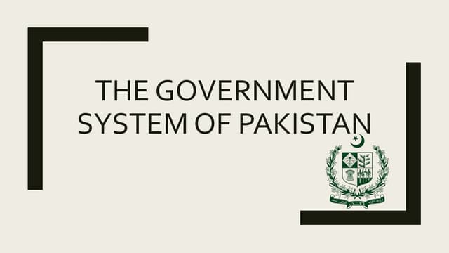 Branches of government / Structure of Government in Pakistan | PDF