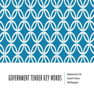 Government Tender Key words and Process with example | PPTX