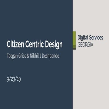 Citizen Centric Design | PDF