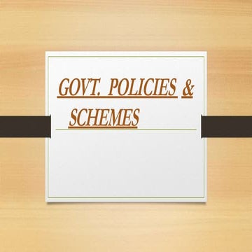 Various Govt. Schemes for Startups VMT | PPTX
