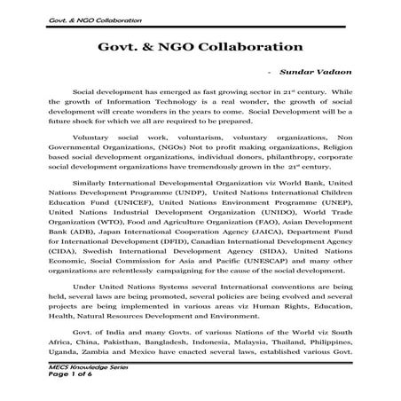 Govt & Ngo Collaboration | DOC
