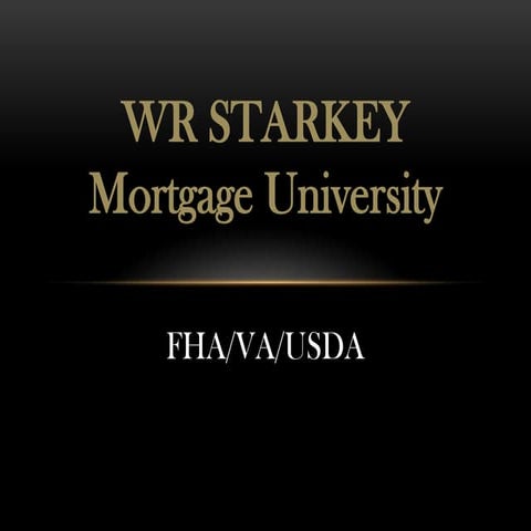 Govt Loan Training Usda Fha Va B Wills | PPT