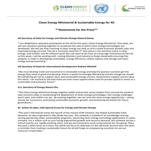 Govt statements sustainable energy for all | PDF