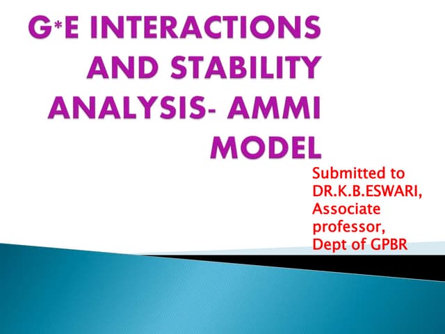 ADAPTABILITY, Types of Adaptability AND STABILITY ANALYSIS method.pptx