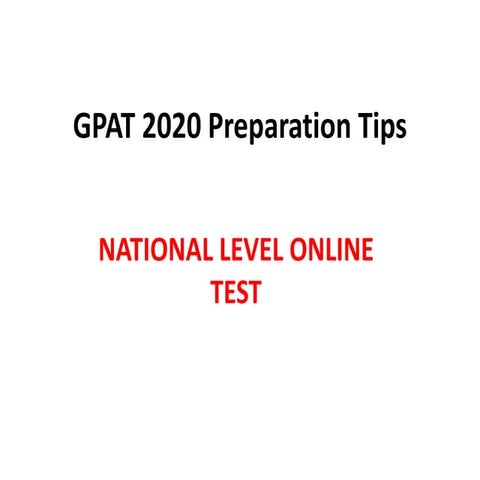 Gpat 2020 preparation tips | PPTX