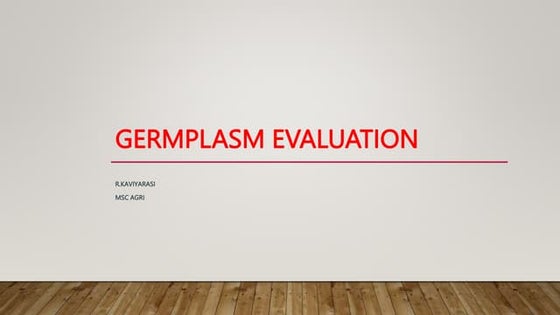 GERMPLASM DATABASE.ppt