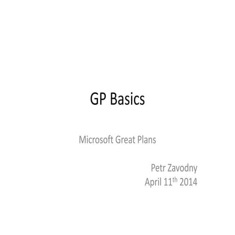 Microsoft Great Plans Basics | PPTX