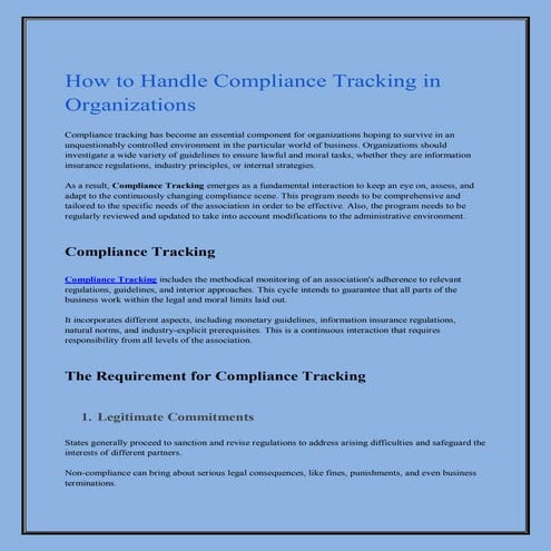 compliance tracking | PDF