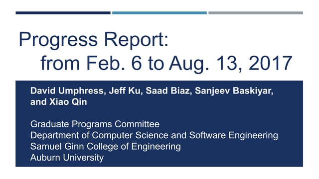 Csse Graduate Programs Committee Progress Report Ppt