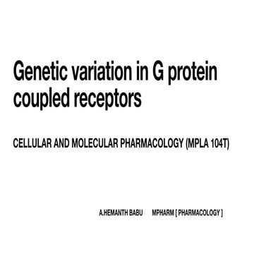 G protein-coupled receptors | PPTX
