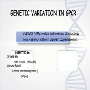 genetic variation in gpcr and its disease due to variation | PPTX