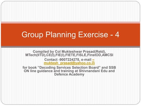 Grooup planning exercise 6 | PPT