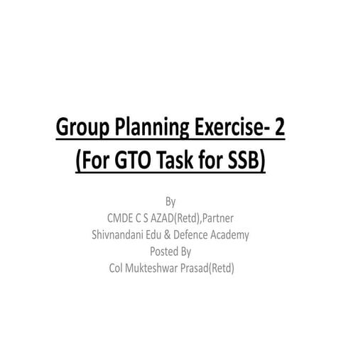 Group Planning Exercise -2 | PPTX