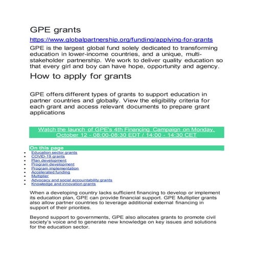 Gpe grants | DOCX
