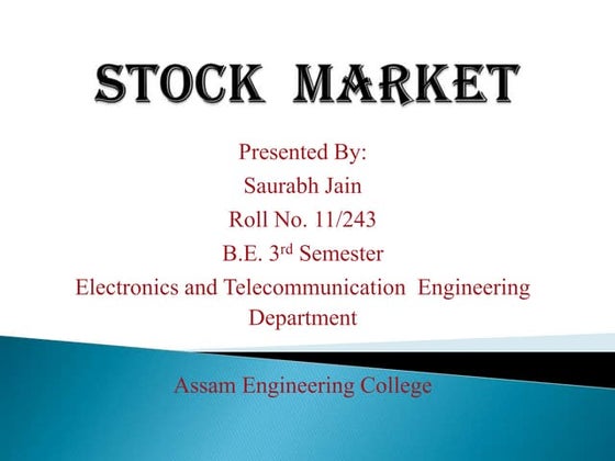 Overview of stock market | PPT