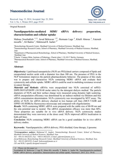Receptor targeted polyplexes for pdna and sirna delivery emadi | PPT