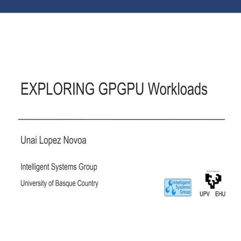 Exploring Gpgpu Workloads Ppt 