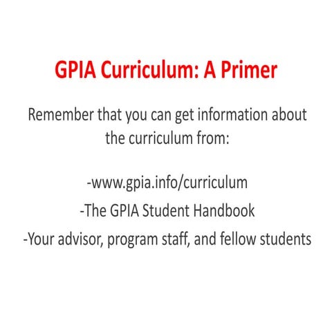 GPIA Curriculum | PPTX