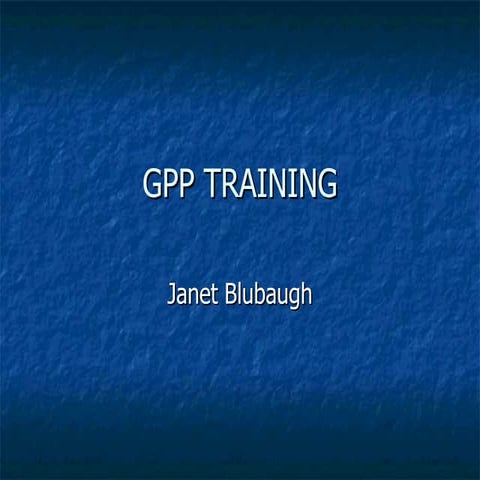Gpp Training | PPT