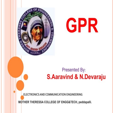 GROUND PENETRATING RADAR (GPR) BY ARAVIND | PPTX | Geology | Science