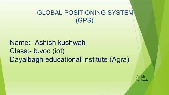 Presentation on GPS (Global Positioning System) | PPTX