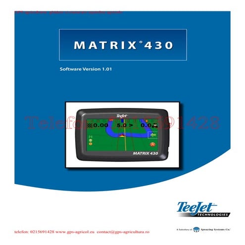 Ghid de utilizare GPS agricol Matrix 430 | PDF