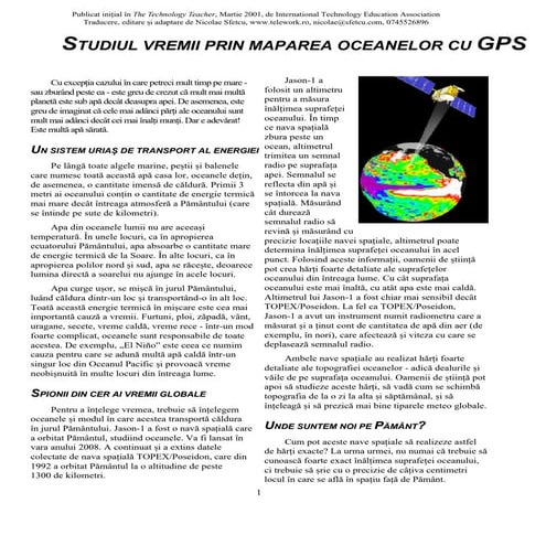 Studiul vremii prin maparea oceanelor cu GPS | PDF
