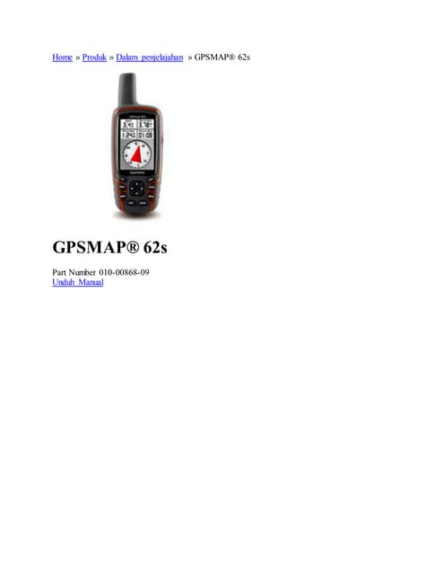 Garmin GpsMap 64s,Ukur Luas Area,Pemetaan,Koordinat | PDF