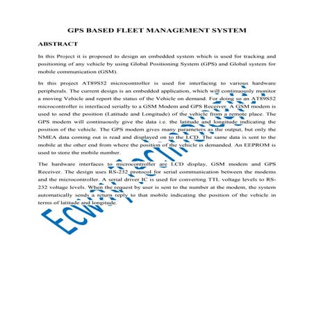 Gps based fleet management system | PDF