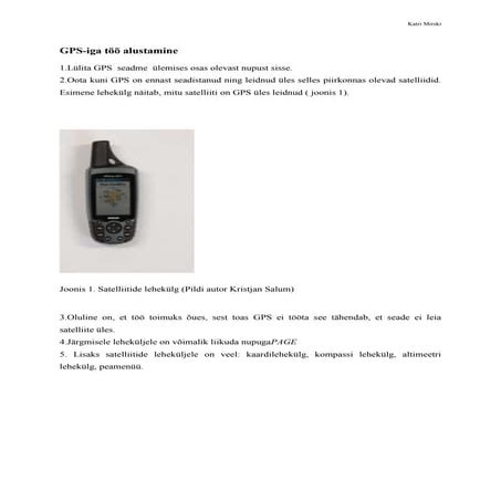 Gps ja töö alustamine | DOCX