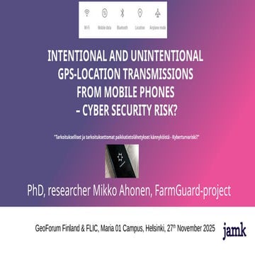 GPS-location transmissions from mobile phones - Cyber security risk? | PDF