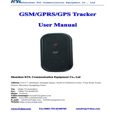 Gps portable tracker user manual | PDF