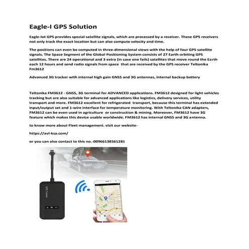 Eagle-I GPS Providing solutiojn | PDF | Smartphones | Consumer Electronics
