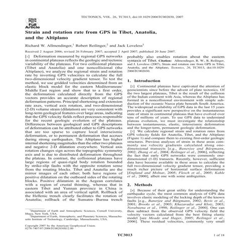 GPS Strain Rates | PDF