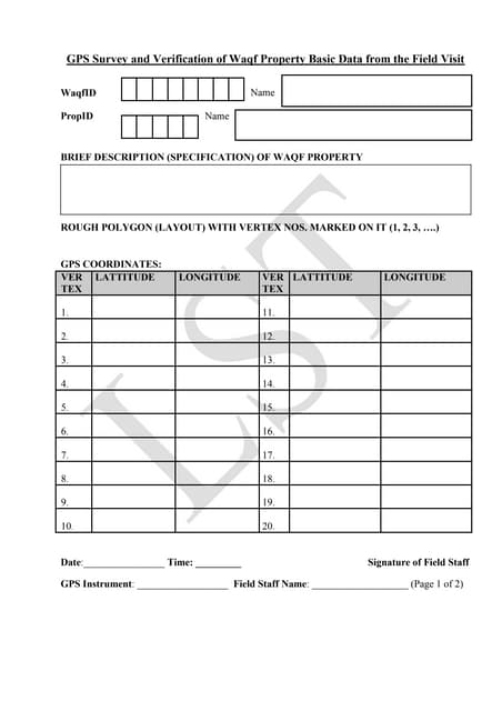 Gps survey form_v2 - WAMSI | PDF