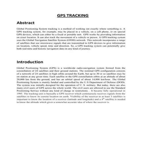 Gps tracking | PDF