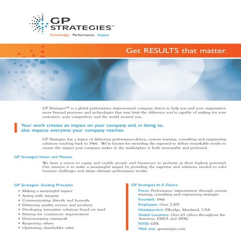 GP Strategies fact sheet 3.28.12
