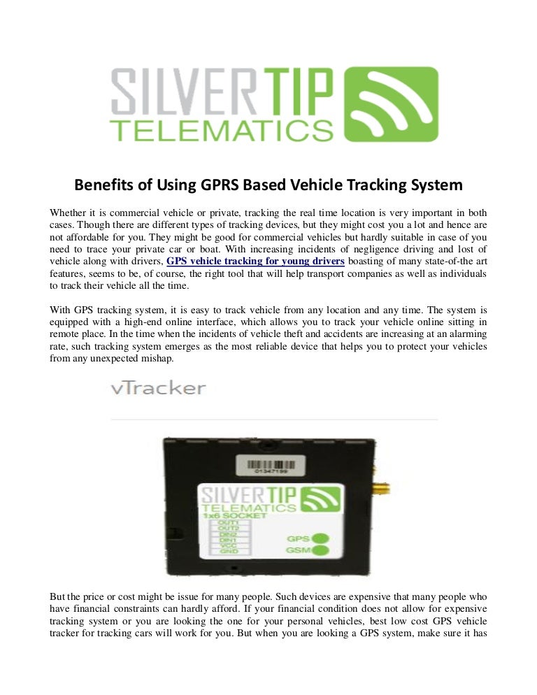 Benefits Of Using Gprs Based Vehicle Tracking System