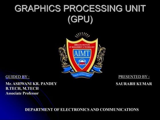 Presentation On Graphics Processing Unit Gpu Ppt 4147